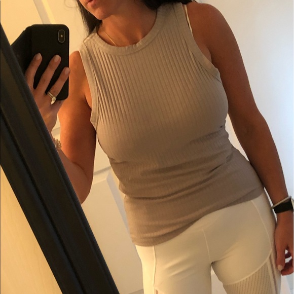 Double Zero | Tops | Taupe Ribbed Tank | Poshmark